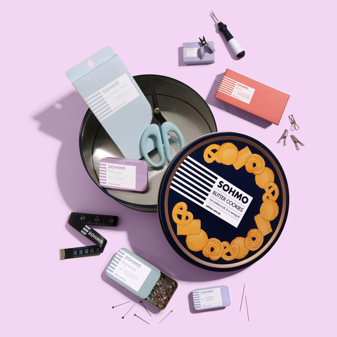 Butter Cookies Sewing Kit - Luxury Sewing Gift Set in Keepsake Tin ...